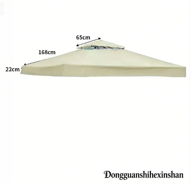 Наружный тент с двойным верхом 3х3м для беседки, светло-бежевый
