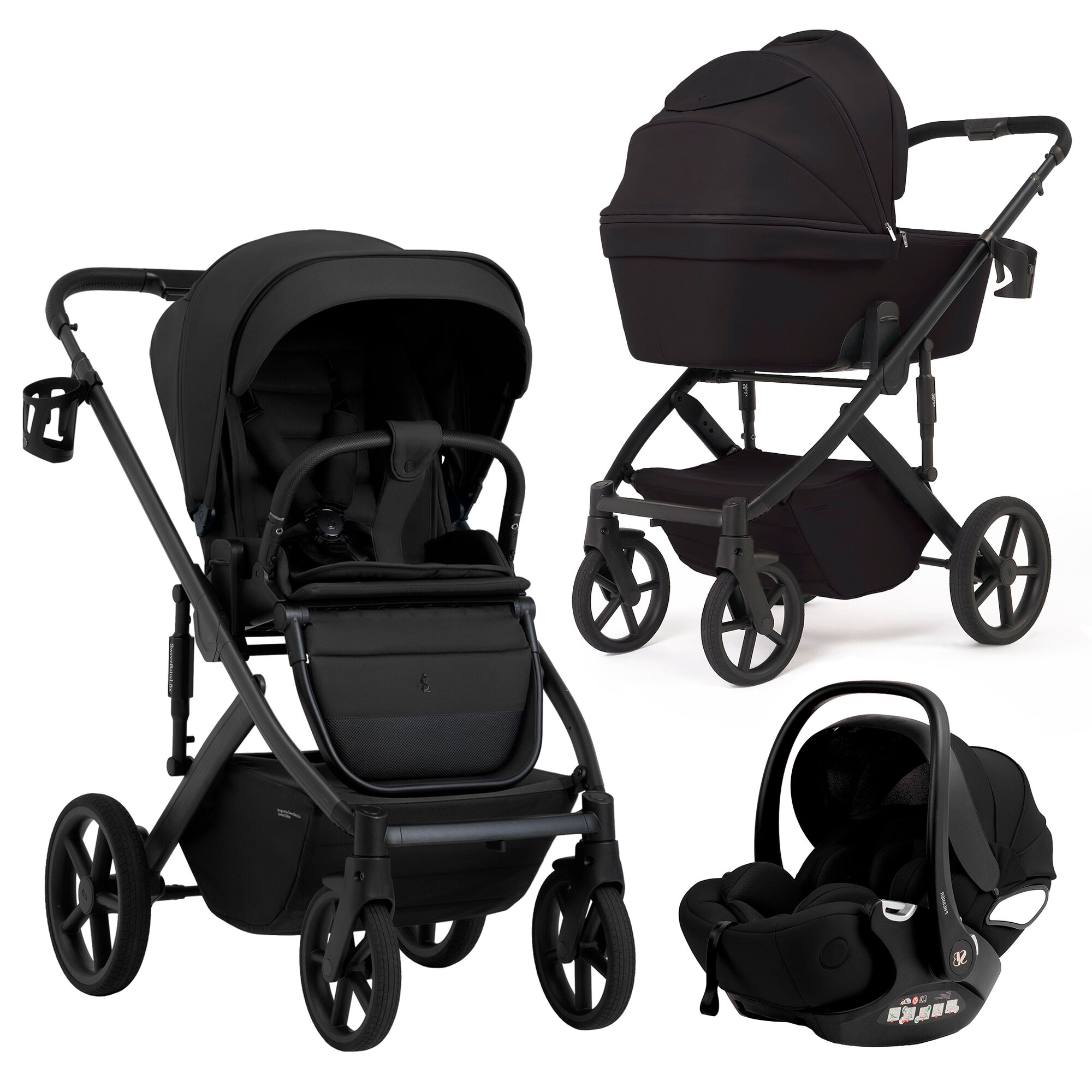 Детская коляска 3в1 Sweet Baby Dolce, цвет Black SBL (Чёрный)