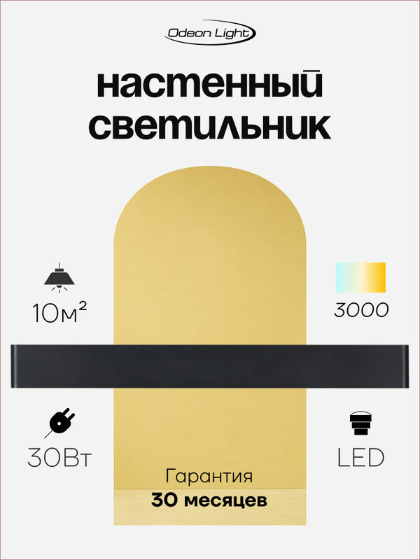 Настенный светильник ODEON LIGHT FRAMANT 4294/30WL LED 1*30W черный