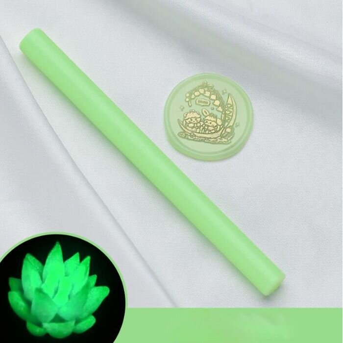 Сургуч для печати стержень Зелёный , светящийся, 1.1 1.1 13.3 см