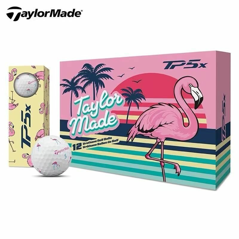 Новые мячи для гольфа TaylorMade TP5x «Фламинго» 2026 года, комплект из 12 штук.