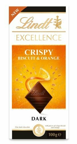 Шоколадная плитка темный Lindt Excellence Crispy Wafer & Orange 100г