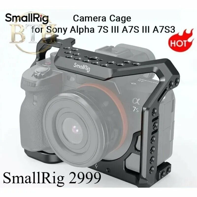Видеоаксессуары 2999 Клетка для цифровой камеры Sony A7SIII DSLR Cage for Sony Alpha 7S III, Camera Cage With Cold Shoe Mount and Nato Rail