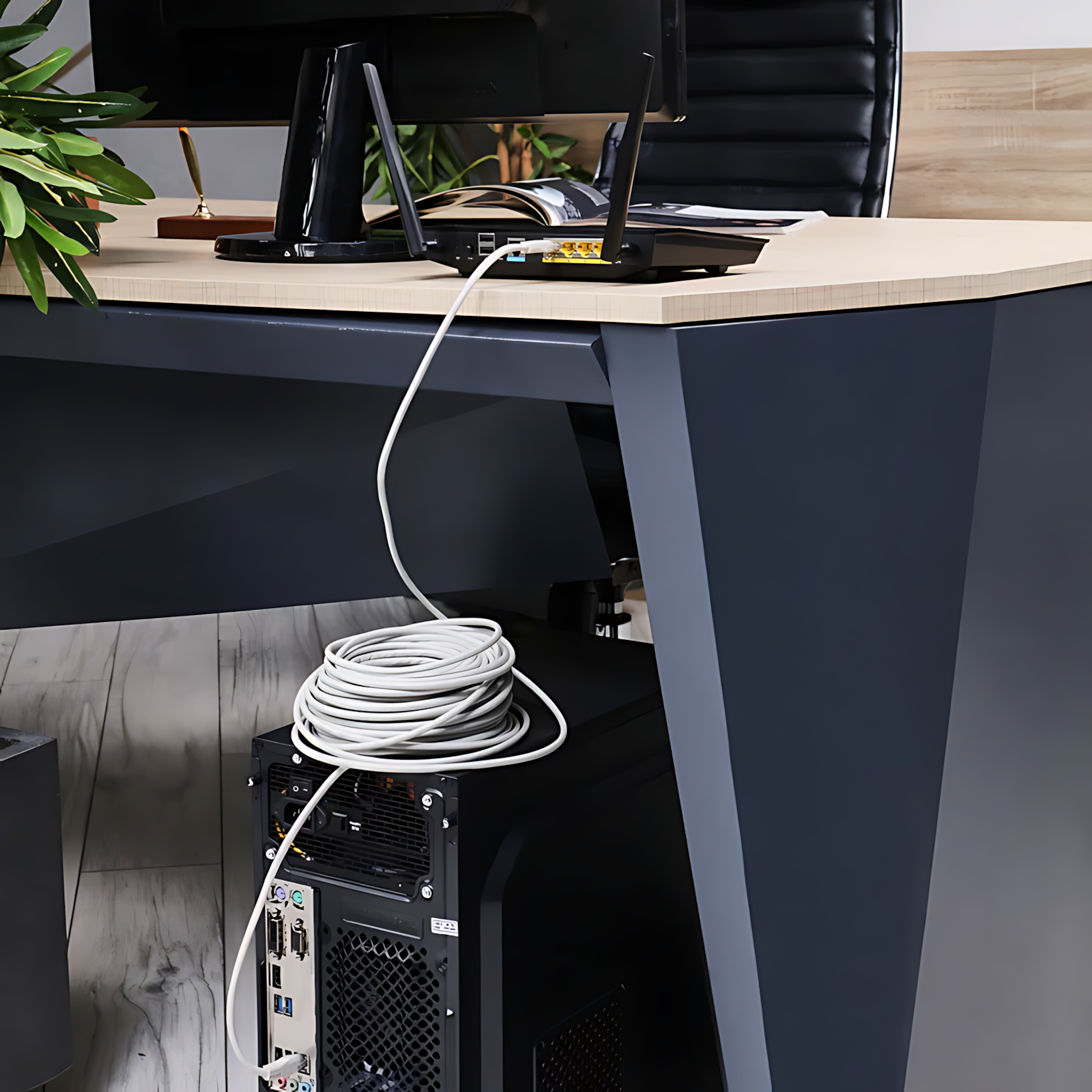 Шнур коммутационный, патч-корд U/UTP RJ45-RJ45, CAT 5e, PVC, серый, 25м REXANT