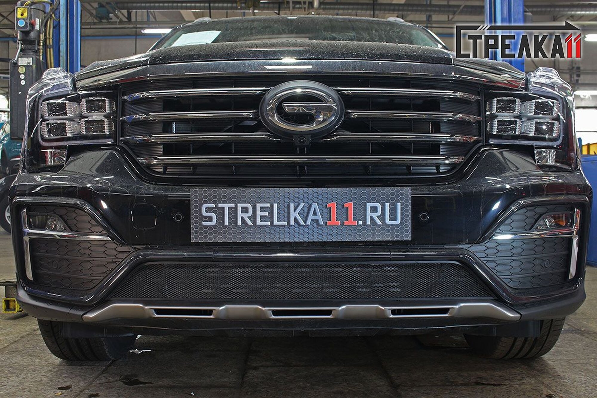 Защитная сетка радиатора с окантовкой и защелками для GAC GS8 2016-2023 (I), низ, (GE / GL)
