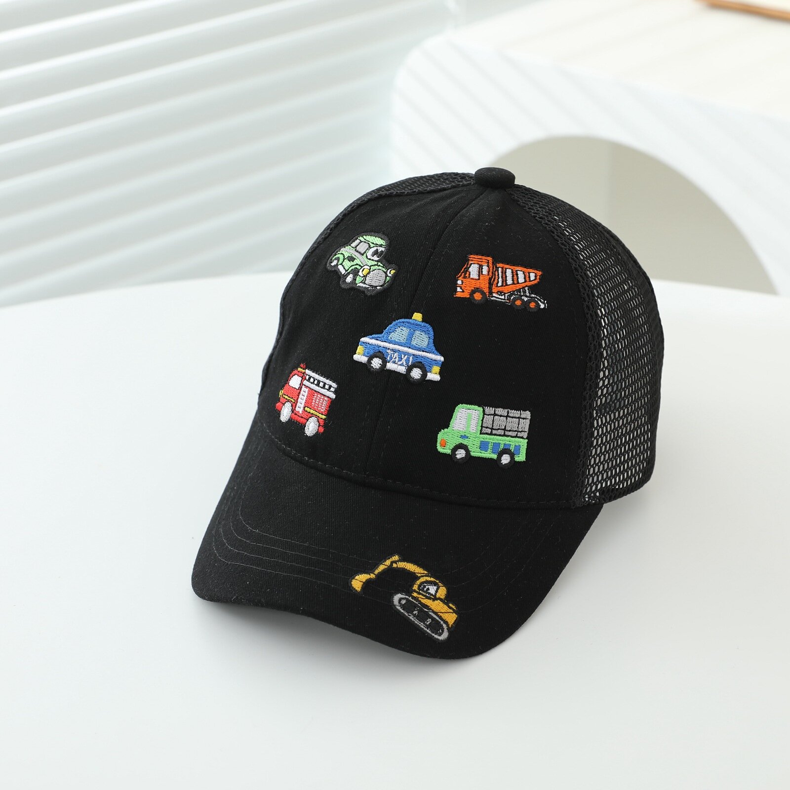 DIY Кепка Детская Машина Вышитая Сетка Солнцезащитная Полиэстер