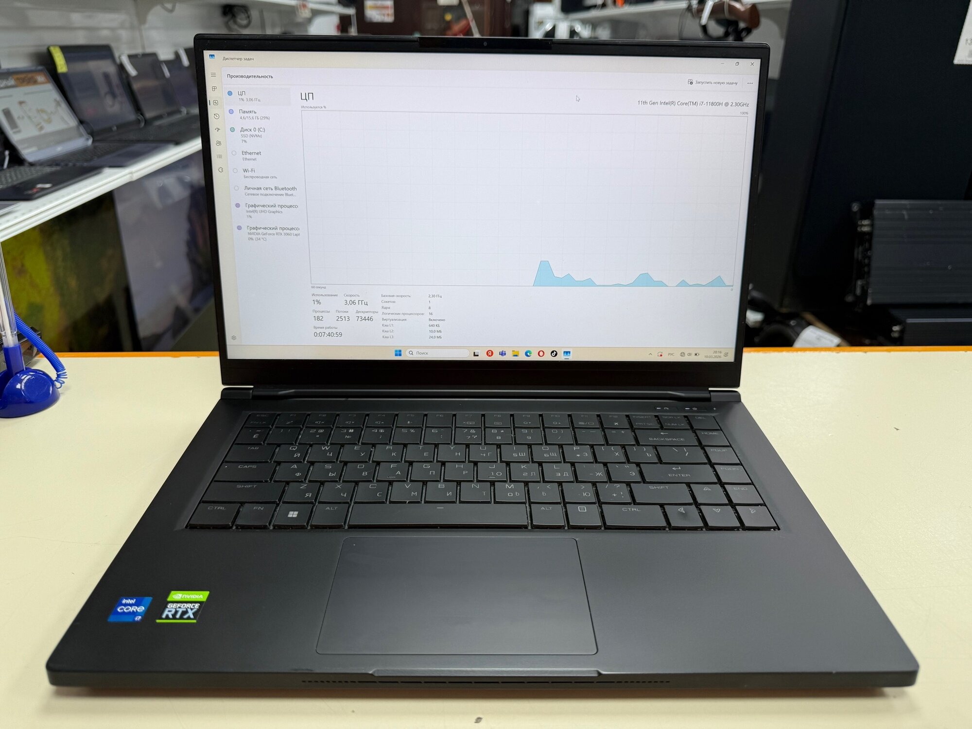 15.6" Ноутбук MAIBENBEN X568,165 Гц WQHD IPS, Core i7 11800H, 16 Гб, SSD 512 Гб, Geforce RTX 3060 6 Гб, Win11, черный Б/У уценка