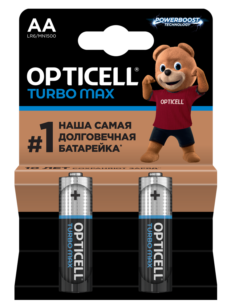 Батарейки Opticell Turbo Max, LR06, АА, 2шт