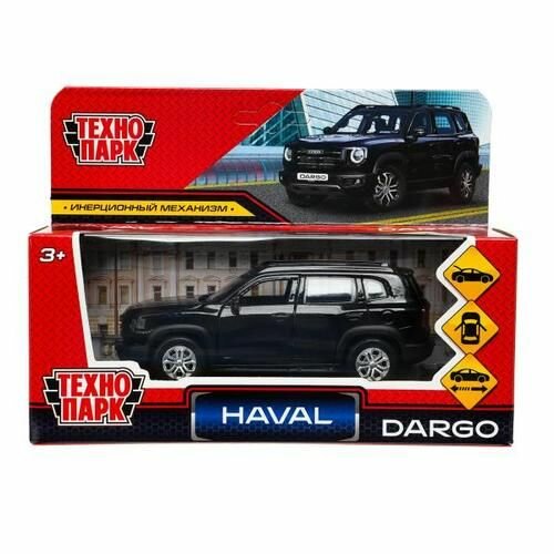 Машинка Huada Toys модель инерционная Haval Dargo 12 см, металл, открываются двери и багажник, черный, в коробке, Dargo-12-BK