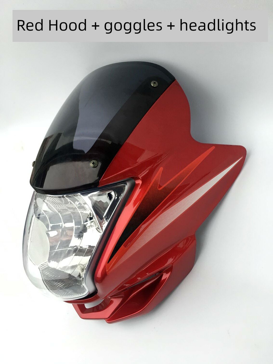 Подходит для мотоцикла Wuyang Honda, переднее крыло WH125-B-11, дефлектор, капот в сборе, абажур, корпус лампы Красный