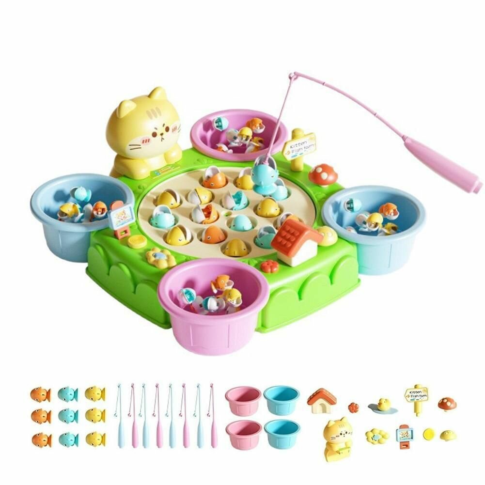 Наборы рыболовных игрушек, Электрические вращающиеся магнитные игрушки для рыбалки, магнитные удочки