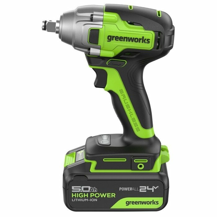 Гайковерт аккумуляторный Greenworks GD24IW400 (24В, 5Ач) 3802907CUG