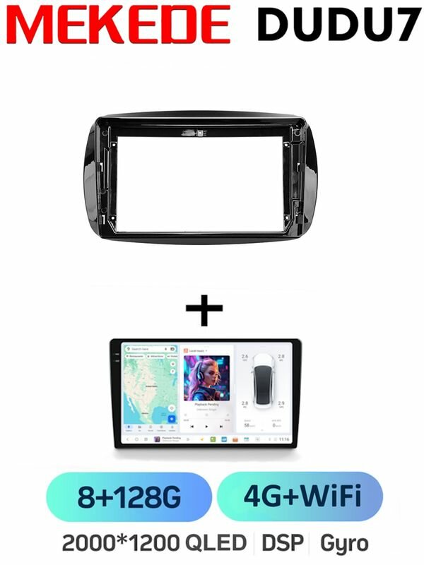 Магнитола 9" Mekede DUDU7 8/128 Gb для Mercedes Benz Smart Fortwo 3 C453 A453 W453 2014-2020 carpay Android