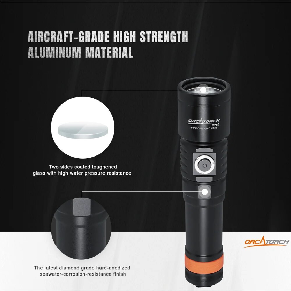 OrcaTorch D710 Подводный фонарь 3000 люмен