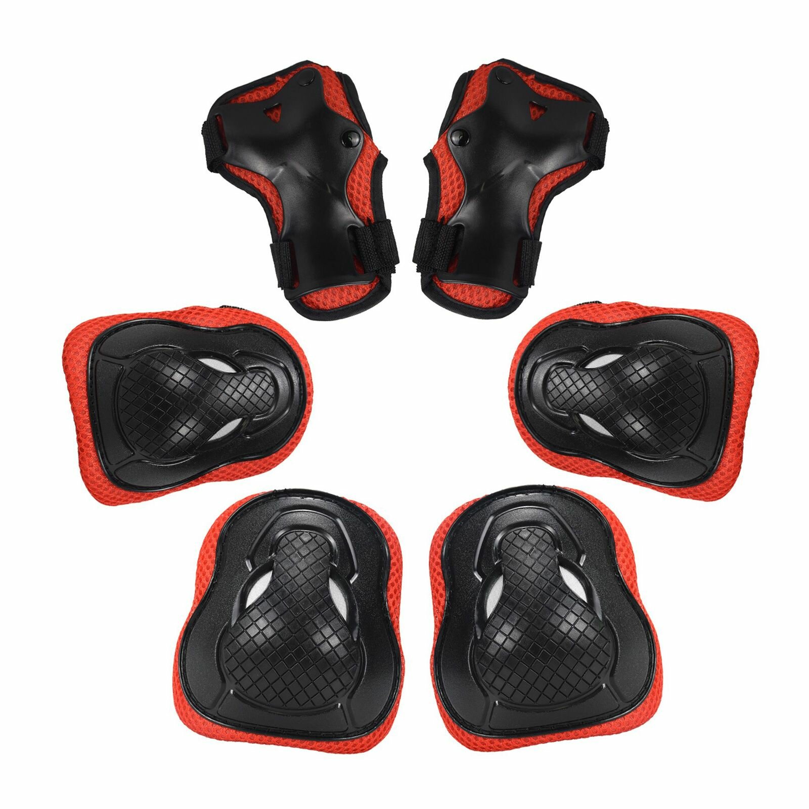 6 предметов: защитный набор для детей 3-8 лет - наколенники налокотники и перчатки роликов