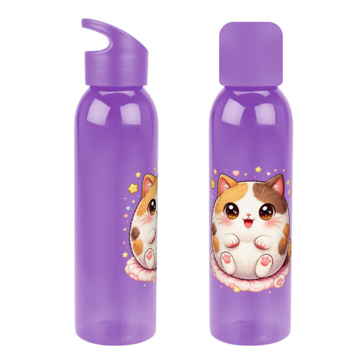 Бутылка для воды «Котик милый с маленькими лапками» (фиолетовый)