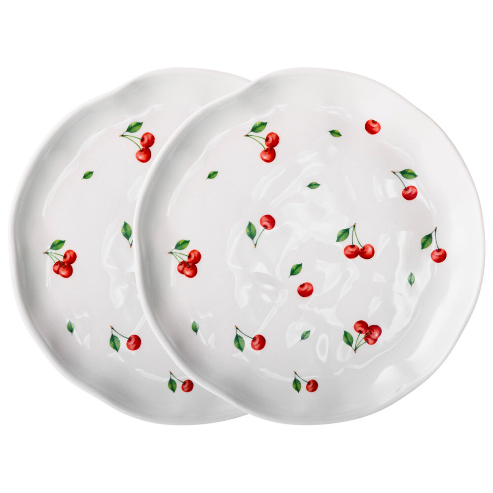 Набор тарелок закусочных lefard cherry 2 шт. 21*21,5*2,5 см KSG-358-2344