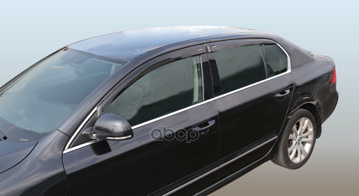 Дефлекторы на бок. стекла SKODA SUPERB II 2008-2015 Voron Glass серия Samurai Voron Glass арт. DEF00394