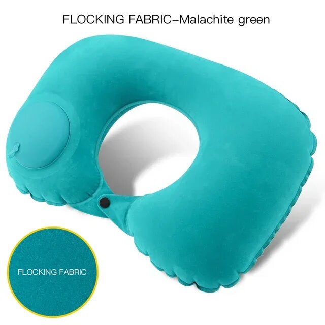 Надувная подушка для шеи Malachite green