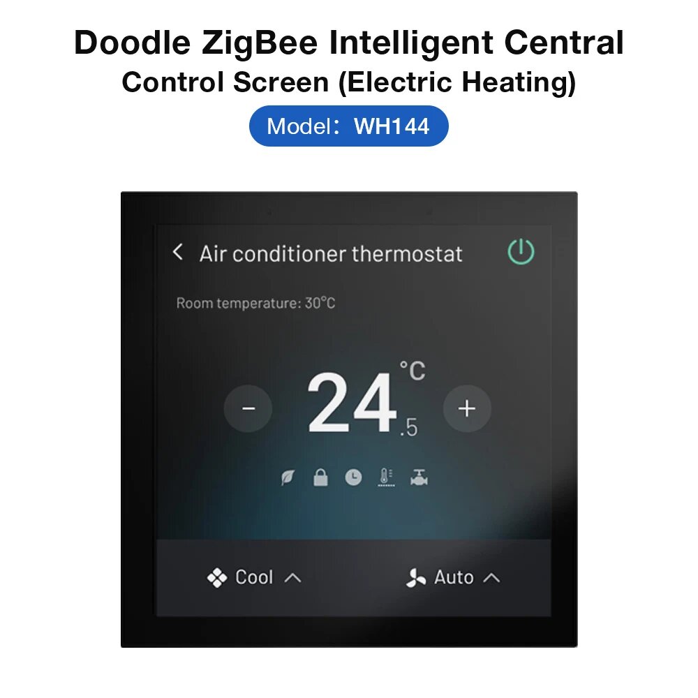 Панель умного управления Zigbee 4-дюймовый сенсорный экран шлюз для умного дома, панель для электрообогрева, газового котла, кондиционера, термостат — электрообогрев