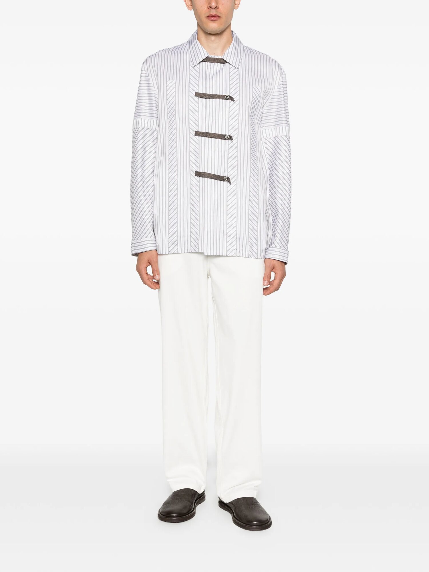 Брюки Samsoe Samsoe Buttoned trousers, размер 50, бежевый/белый — фото 1