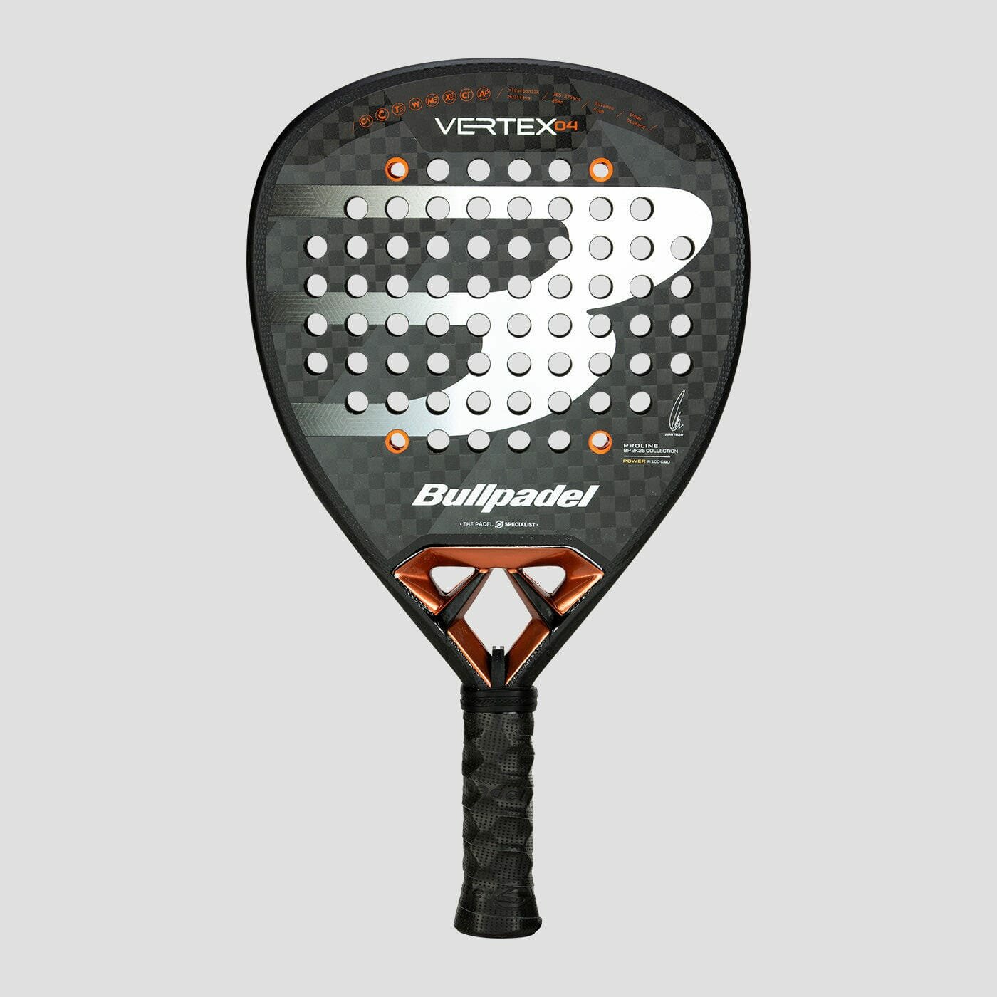 DECATHLON ракетка для падел тенниса Bullpadel Vertex 04 25 Juan Tello, черный/оранжевый