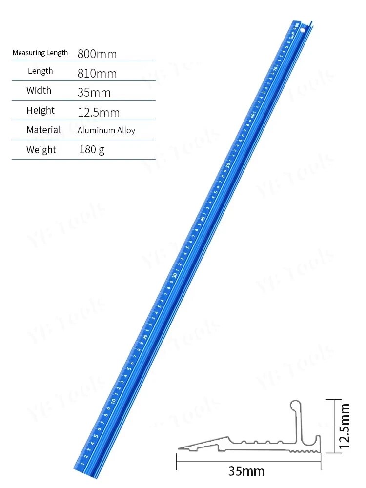 Защитная линейка из алюминия Y2-1018-1 30-100 см