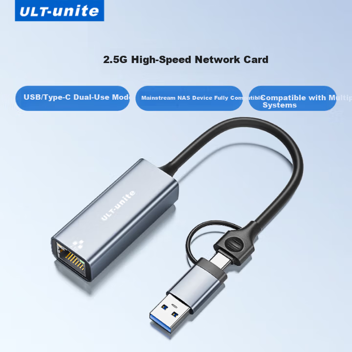 ULT-Unite Type-C 2.5G сетевой адаптер USB-C к RJ45 для ноутбуков Huawei Apple мобильное расширение Модель：2.5G Gigabit