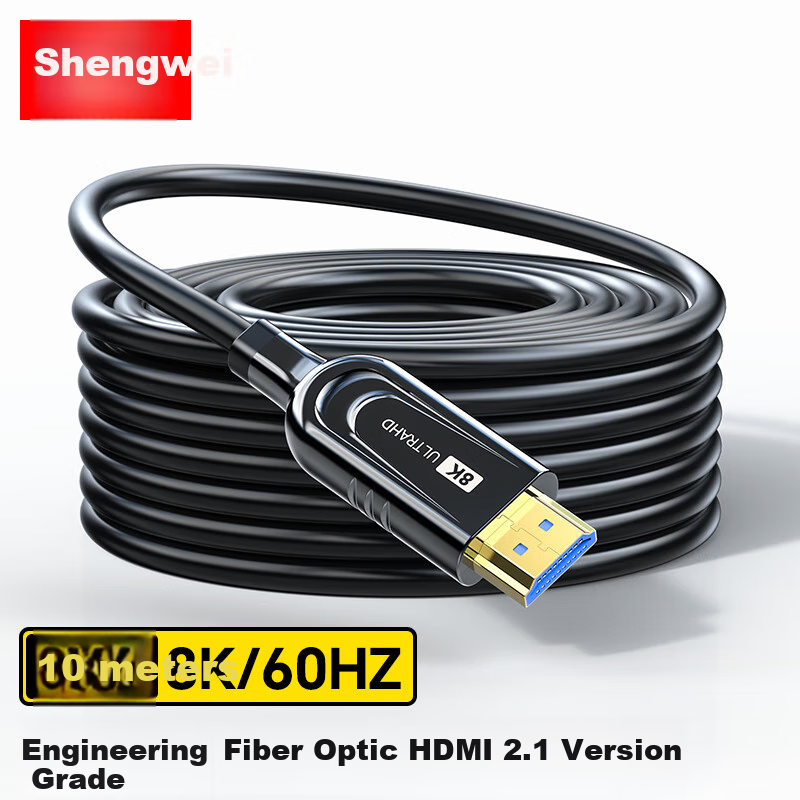 Shengwei HDMI 2.1 Волоконно-оптический кабель 8K60Hz 10 м для ТВ проектора и компьютера Версия：10