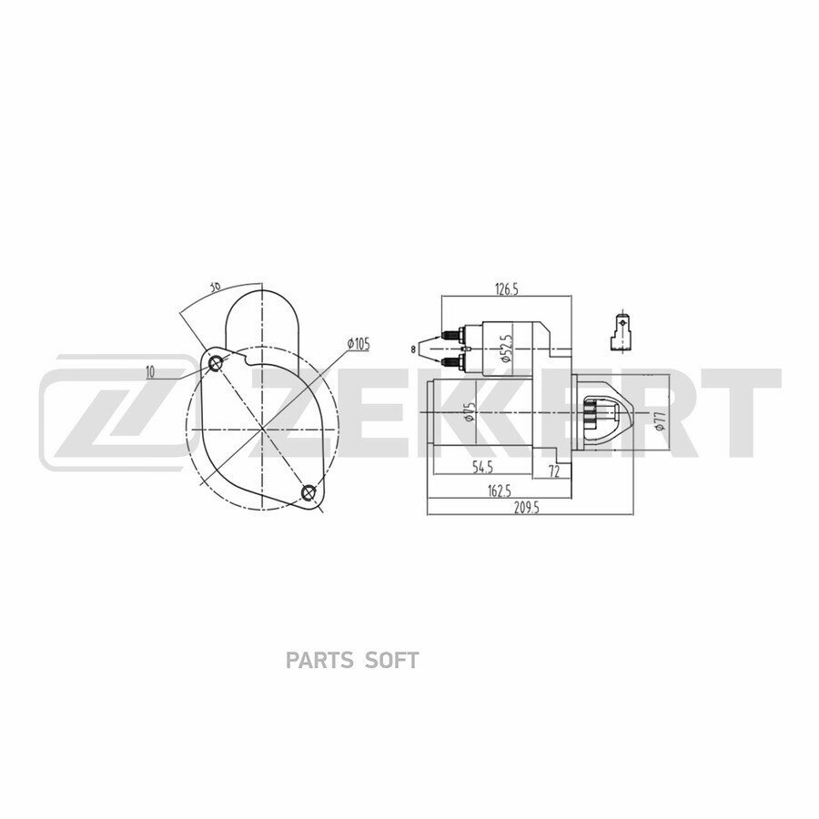 ZEKKERT AN-1111 Стартер Hyundai Tucson 04- Elantra III 00- Lantra II 95- Coupe I II 96- Kia Cerato 04- Spectra ()