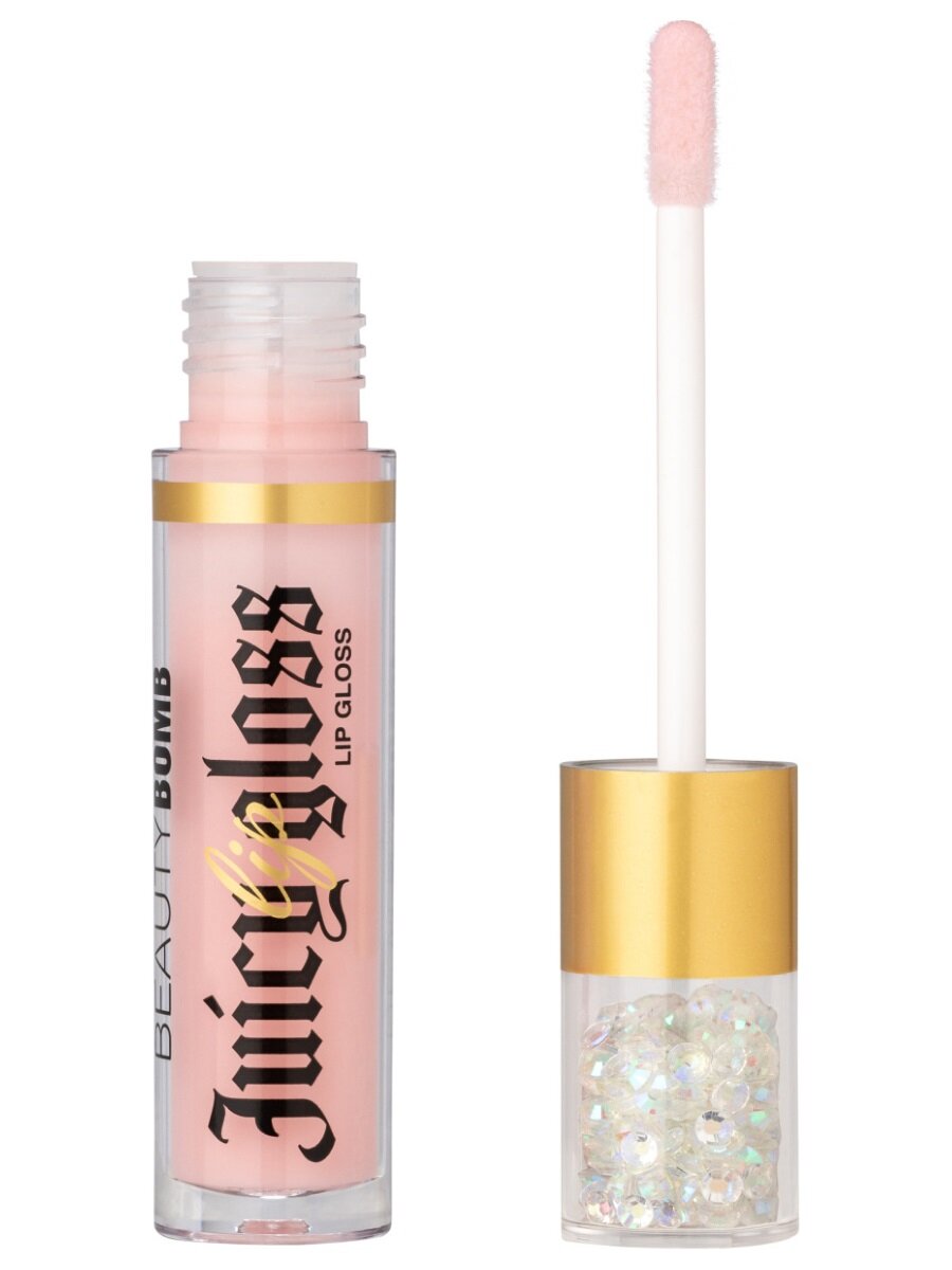 Блеск для губ Beauty Bomb Juicy, тон 08 Pink’n Fluffy / молочный розовый