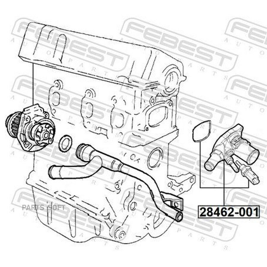FEBEST 28462-001 термостат 88°C 28462-001
