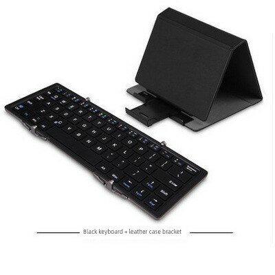 BOW Трехсекционная Bluetooth клавиатура для Android iPad Xiaomi Huawei - Черная кожаная чехол