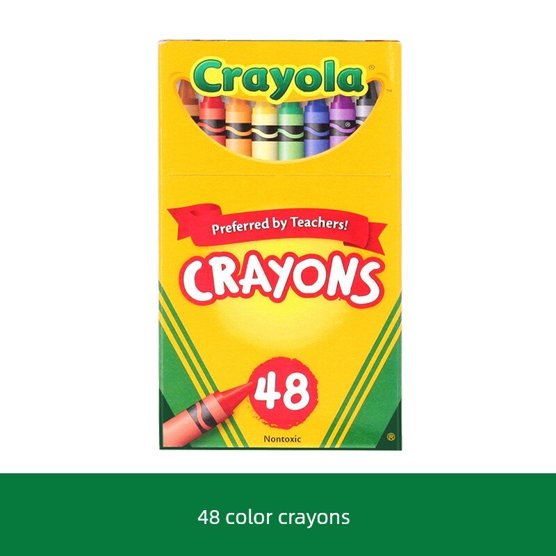 Набор восковых карандашей Crayola 48 цветов для детей - безопасные художественные принадлежности для уроков рисования