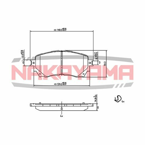 Колодки тормозные дисковые передние mazda 6 iii 2012- Nakayama HP8516NY