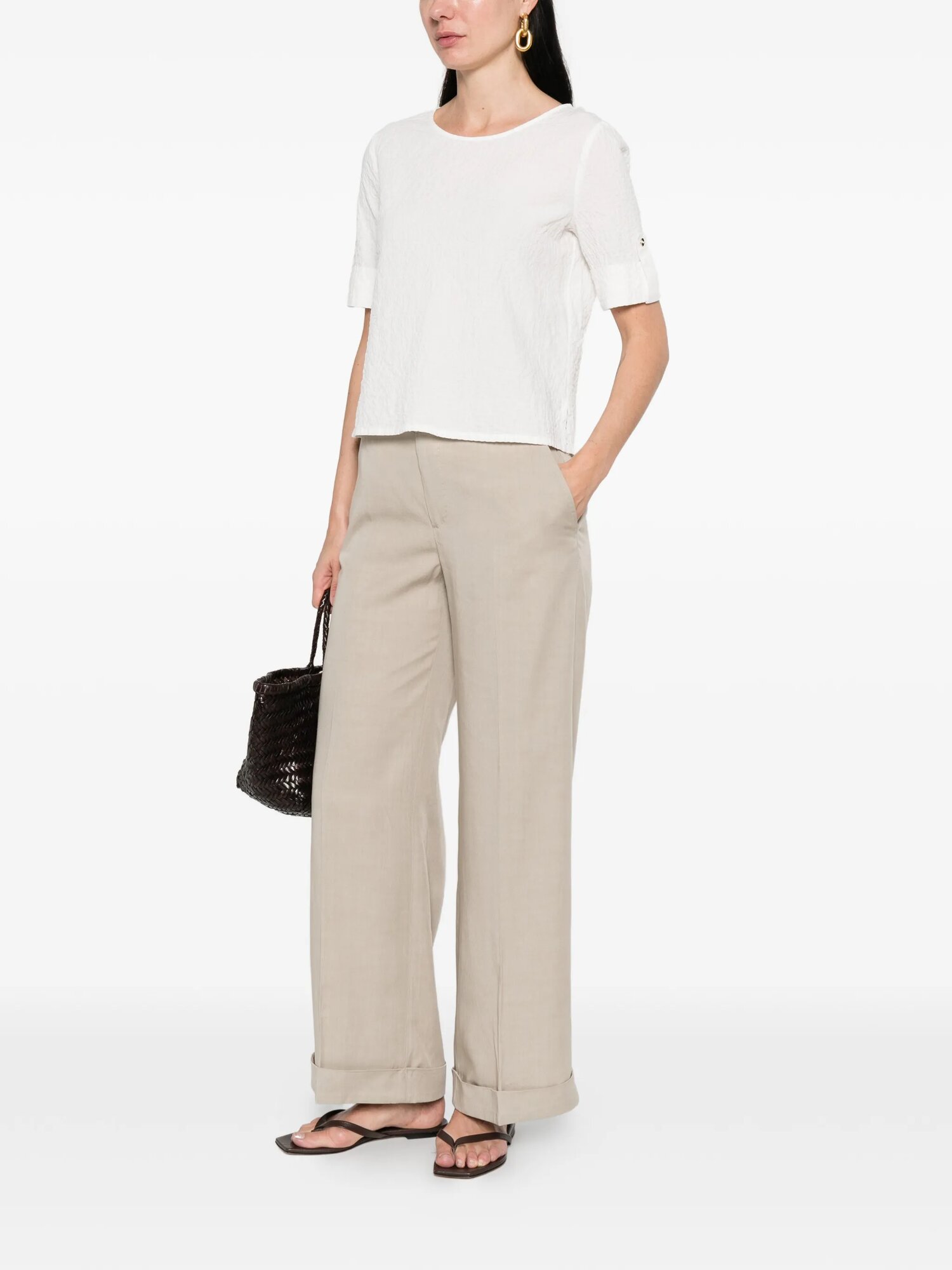 Брюки палаццо L.B.M. 1911 Cuffed palazzo pants, размер 40, разноцветный — фото 1