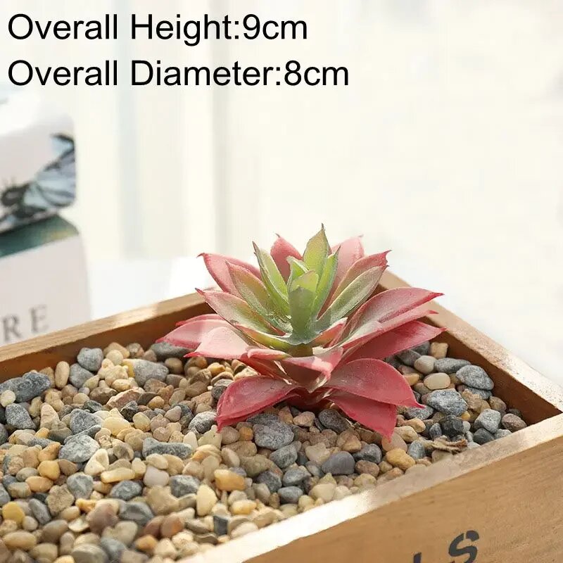 Искусственные суккуленты Wusmart BONSAI красные