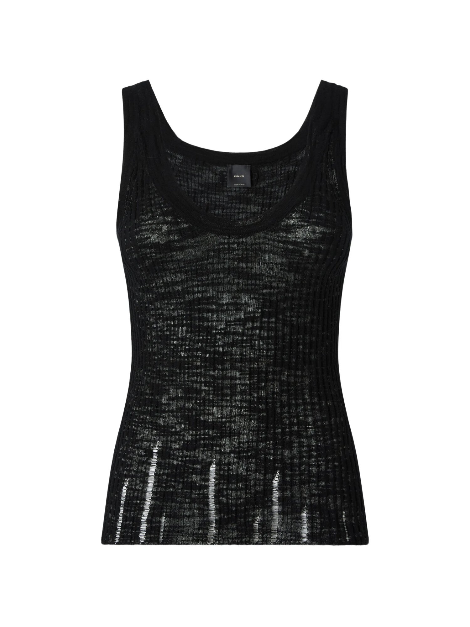 Топ Pinko Ribbed top, размер L, black/black