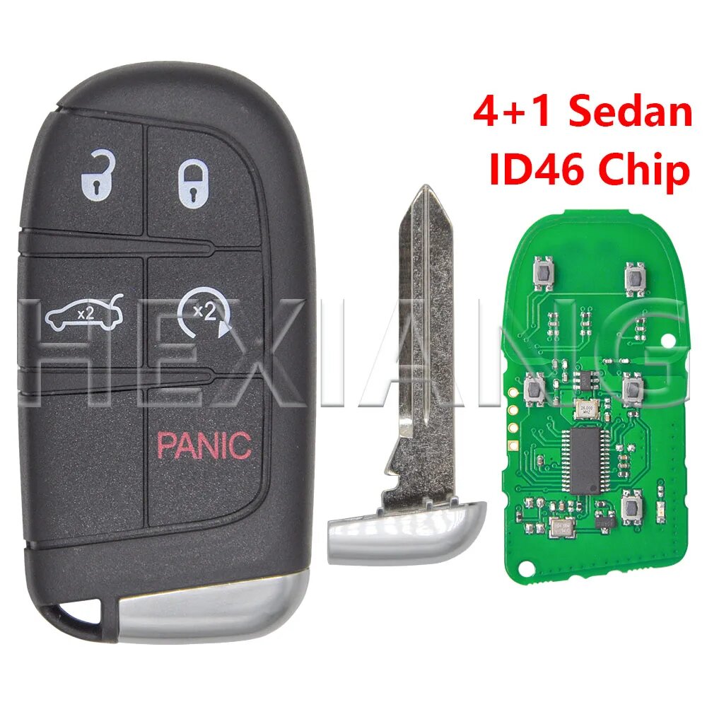 Автомобильный ключ ID46 для Jeep Grand Cherokee 2013-2020, Chrysler 300C, Dodge Charger, Durango, 4Plus1 Sedan