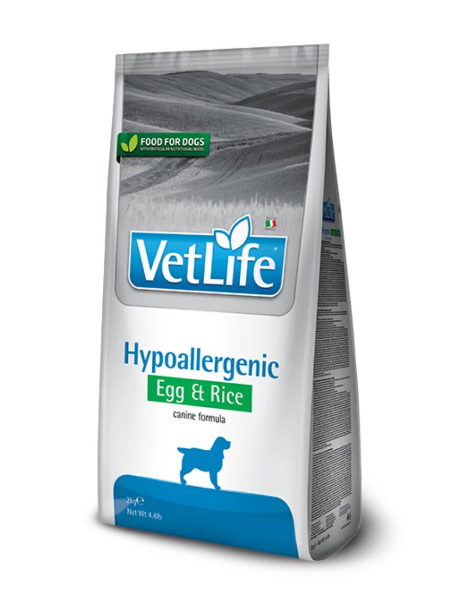 Сухой корм Farmina Vet Life Hypoallergenic (Фармина) для собак снижение пищевой аллергии, яйцо с рисом, 2 кг