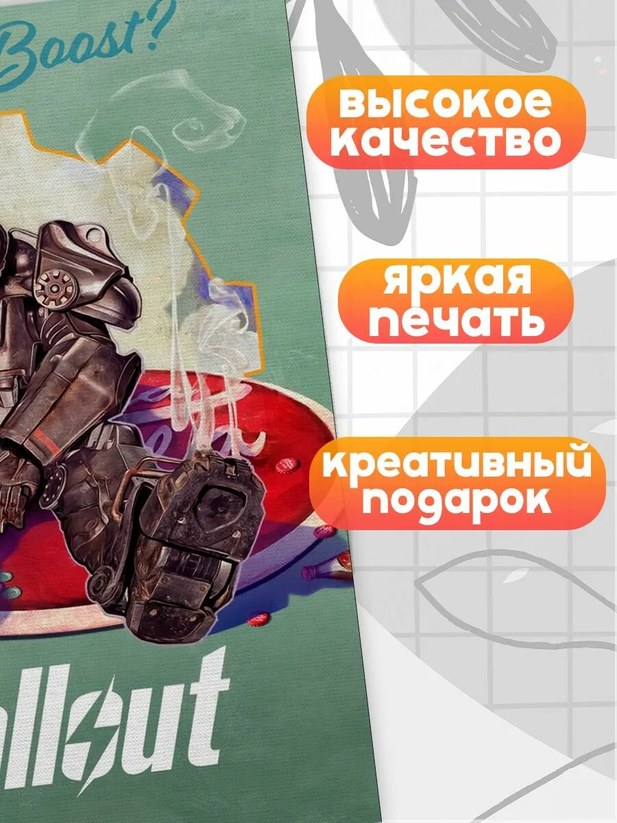 Картина на стену Fallout, на подрамнике, 1шт, 38х25 размер. — фото 1