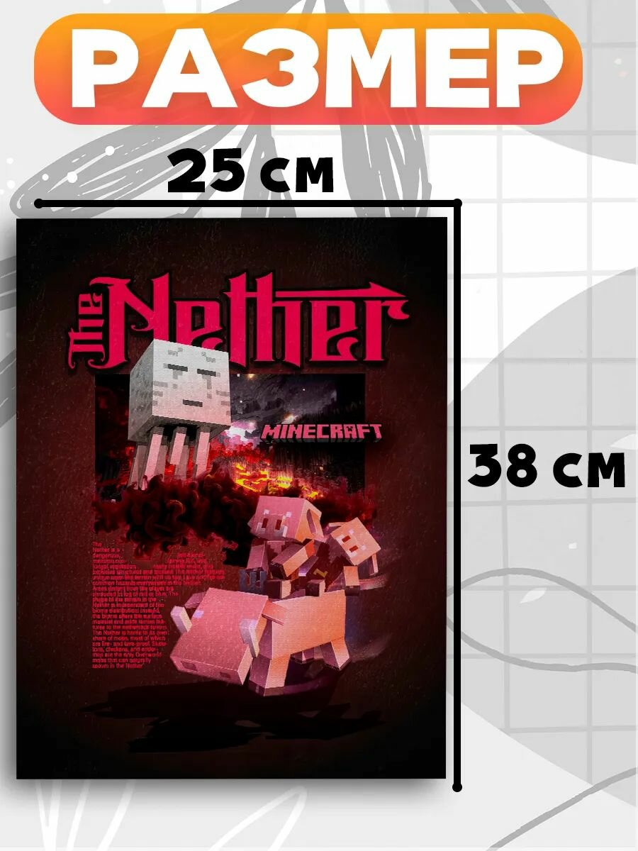 Картина на стену Minecraft, на подрамнике, 1шт, 38х25 размер. — фото 1