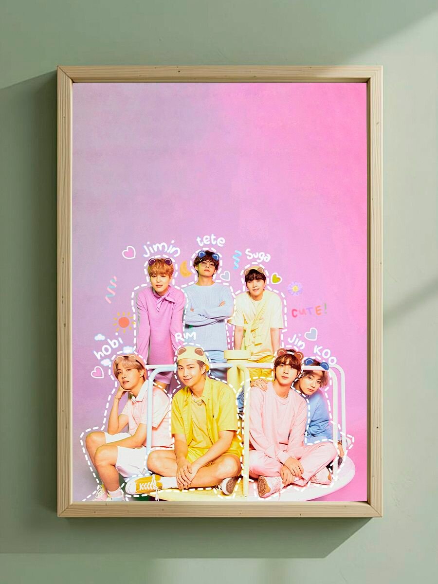 Постер, плакат на стену BTS K-Pop (А3)