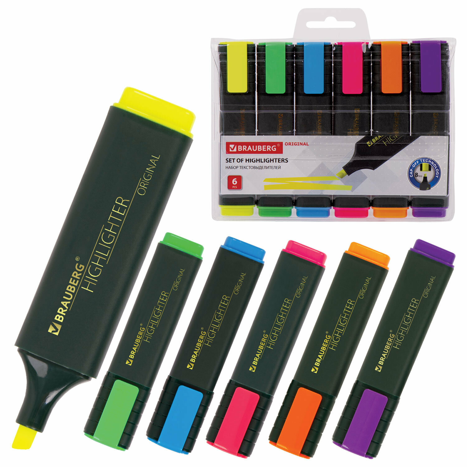 Brauberg Набор текстовыделителей 6 цветов Original 1-5 мм 151690