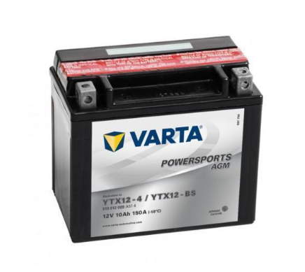 Аккумулятор мото VARTA POWERSPORTS AGM 510 012 015, TX12-BS, 12V 10Ah 150A ОП (152x88x131) 152x88x131