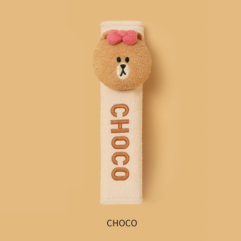 LINE FRIENDS Чи Чи автомобильная подушка для плеча ремня безопасности - мягкий флис для защиты детей
