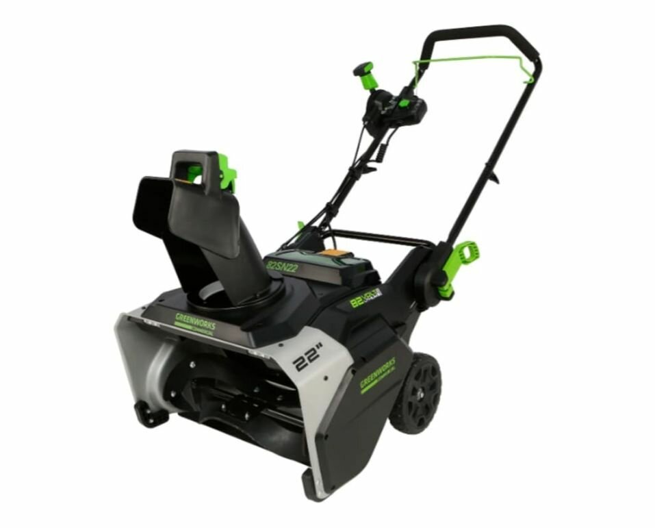 Аккумуляторный снегоуборщик Greenworks 82SN22, 82V + Аккумулятор GD-82 82V + Зарядное устройство GD-82 82V