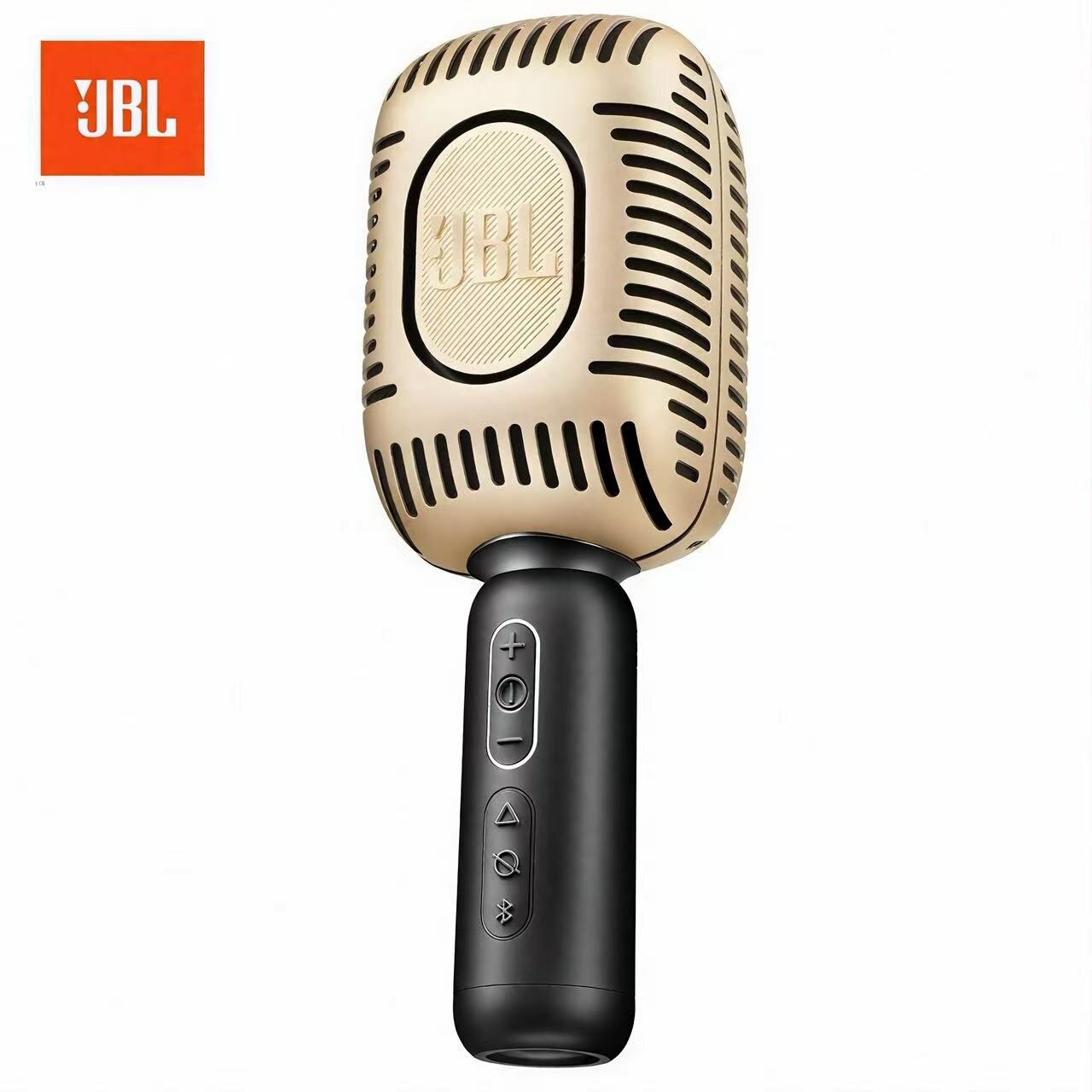 Микрофон JBL KMC650, беспроводной, Bluetooth, для караоке, 2 в 1, динамик, золотой