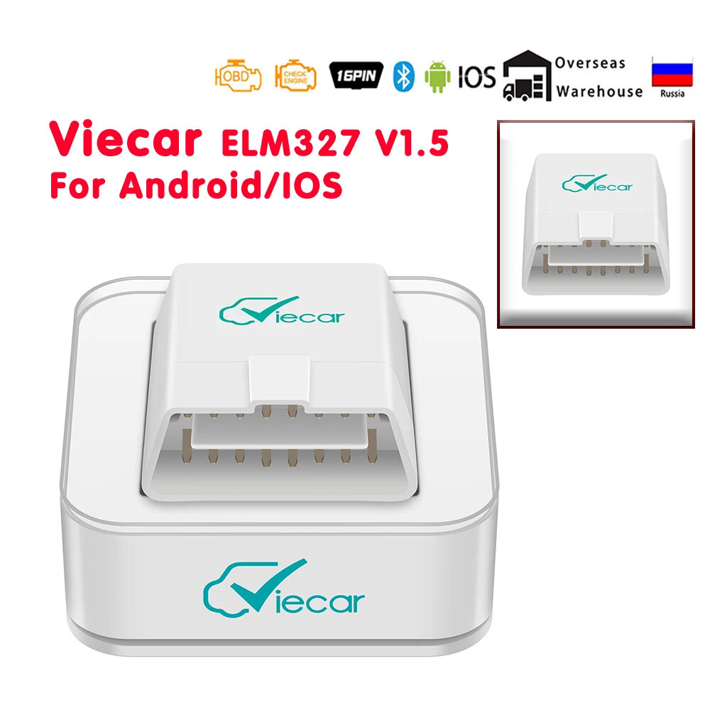 Сканер Viecar ELM327 v1.5 OBD2 Bluetooth 4.0 для iPhone и Android — диагностика ошибок и параметров двигателя