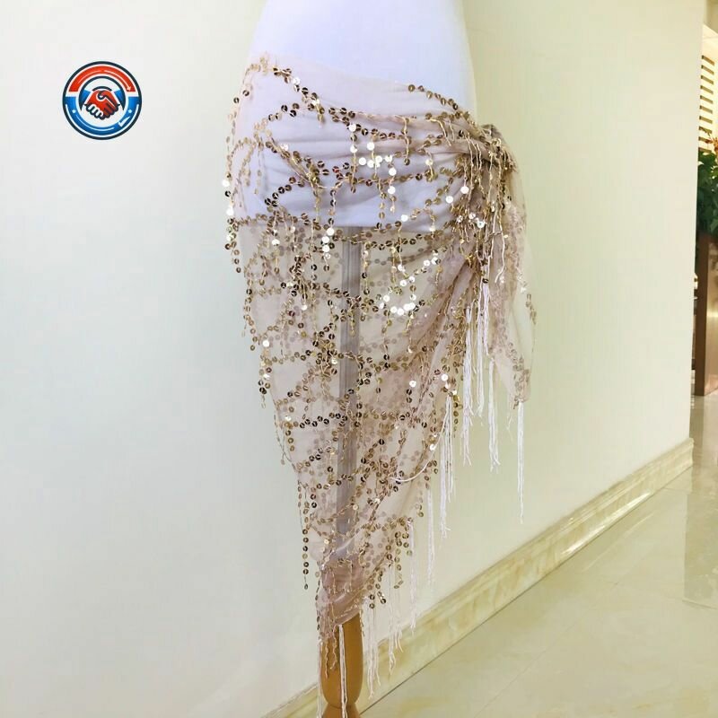 Платок для танцев шифоновый пояс 150х70 см, универсальный аксессуар для восточных танцев, фитнеса и сценических выступлений, регулируемая длина 66-125 см